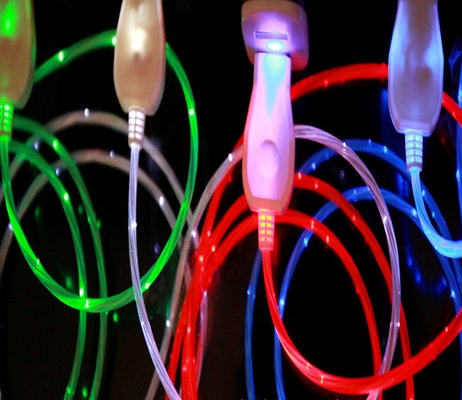 Type c iPhone lighting micro usb LED light shining bright night light USB cable