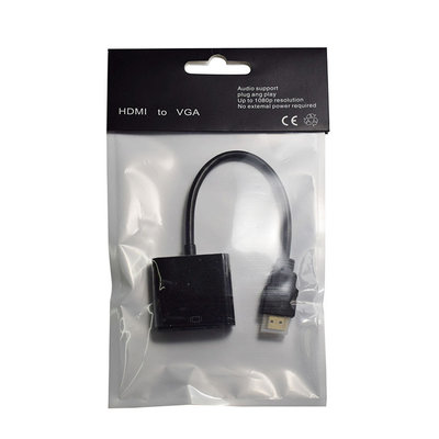 HDMI to VGA white adapter support 1080P HD TV Oxygen free copper converter