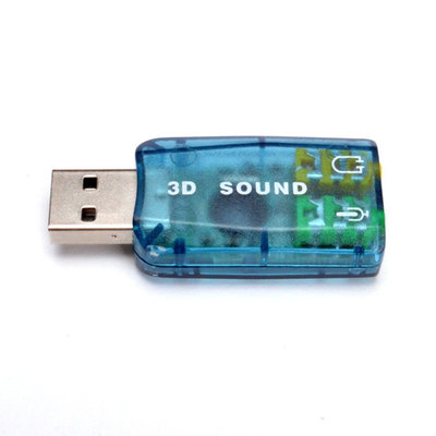 Blue Male USB 5.1 External independent sound card with CM108 chip support DirectSound 3D effect