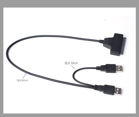 Double USB 2.0 male to SATA 3 converter fit for 2.5 inch Mobile hard disk support UASP OTG functions
