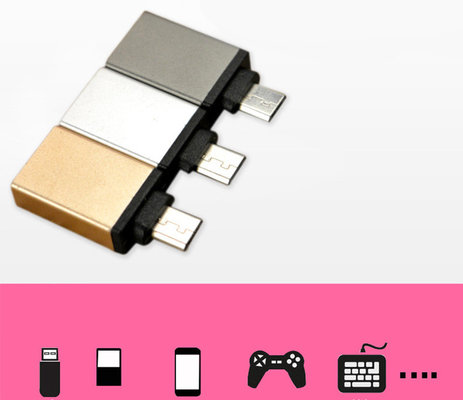 Micro USB to USB female gold aluminum alloy adapter support  OTG functions