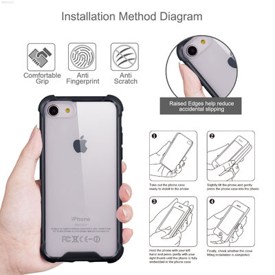 Clear TPU PC Hybrid Combo Shockproof Transparent Cell Phone Case for iPhone 8