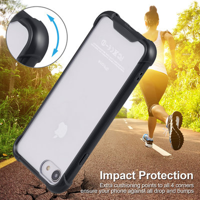 Clear TPU PC Hybrid Combo Shockproof Transparent Cell Phone Case for iPhone 8
