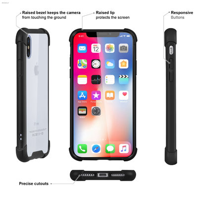 Shockproof TPU PC Transparent Mobile Phone Case for iPhone x Clear Case Back Cover