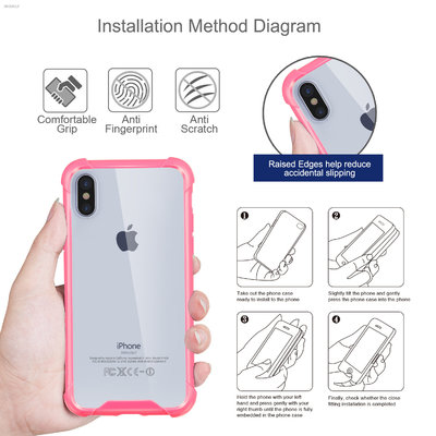 Shockproof TPU PC Transparent Mobile Phone Case for iPhone x Clear Case Back Cover