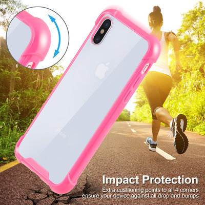 Shockproof TPU PC Transparent Mobile Phone Case for iPhone x Clear Case Back Cover