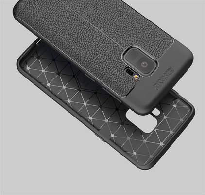 New design Soft TPU mobile phone case For Samsung Galaxy S9 Litchi leather TPU case