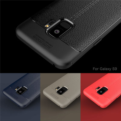 New design Soft TPU mobile phone case For Samsung Galaxy S9 Litchi leather TPU case