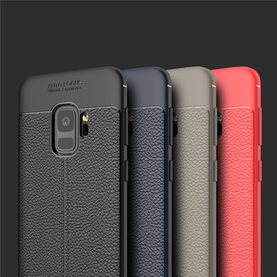 New design Soft TPU mobile phone case For Samsung Galaxy S9 Litchi leather TPU case