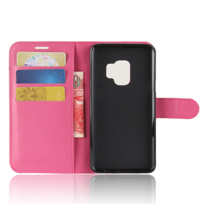 2018 Litchi Pattern Flip PU Leather Holder Stand Card Slot Cellphone Case Wallet for Samsung Galaxy S9