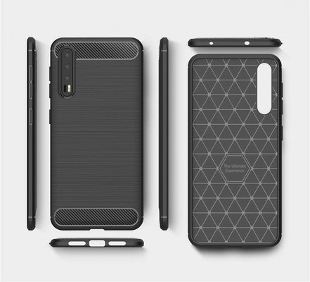 Ultra Slim Brush Carbon Fiber Pattern Soft TPU Mobile Phone Case For Huawei P20 Back Cover