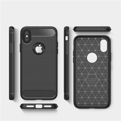 Best Buy New Ultra Slim Brush Carbon Fiber Soft TPU Phone Case Back Cover For iPhone X
