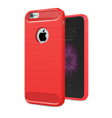 Carbon Fiber Pattern Soft TPU Shockproof Mobile Phone Case for iPhone 8 Plus