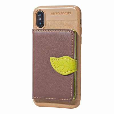 2018 Summer Leaf Buckle Card Slots Camera Photos Holder Wallet Stand Flip Pu Leather Phone Case For iPhone X