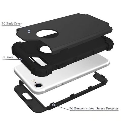 Wholesale 3 in 1 Shockproof PC Silicone TPU Robot Armor Mobile Phone Case For iPhone 8 Plus Back Cover