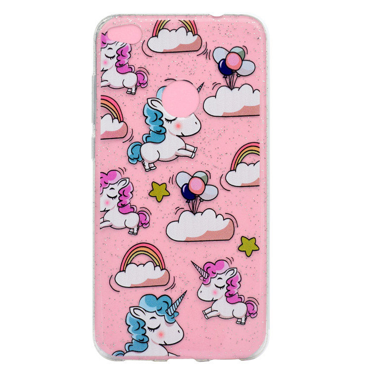 Bling glitter clear transparent soft tpu mobile phone case for huawei p8 lite
