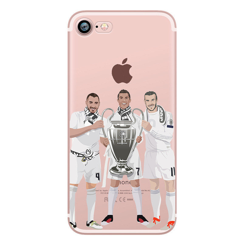Custom made soft TPU transparent clear football team basketball soccer phone case for iphone 8