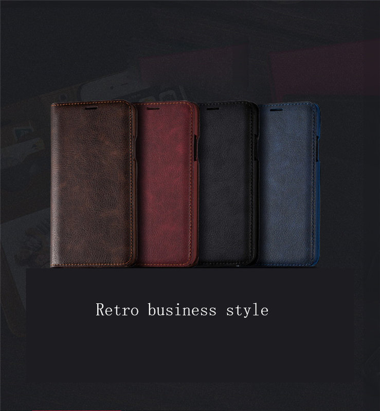 Retro Leather Flip Cover For iphone X Protective Wallet Phone Case Cover