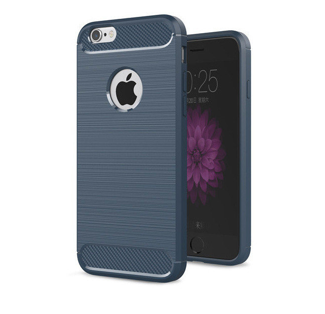 Carbon Fiber Pattern Soft TPU Shockproof Mobile Phone Case for iPhone 8 Plus