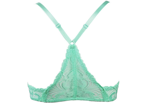 La fermeture avant vert clair confortable soulèvent la dentelle sensible de Racerback de soutien-gorge