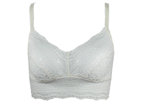 Soutien-gorge sans fil de tasse de dames de bonbon de dentelle de pull mou flexible blanc de Bralettes