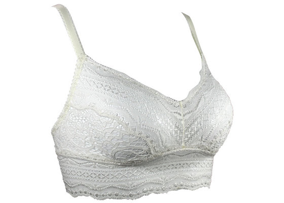 Soutien-gorge sans fil de tasse de dames de bonbon de dentelle de pull mou flexible blanc de Bralettes