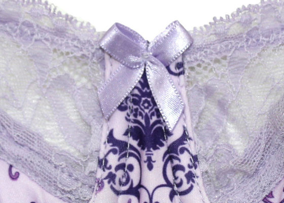 Light purple Fashion Floral Print Full Figured Bras with Racerback for Ladies