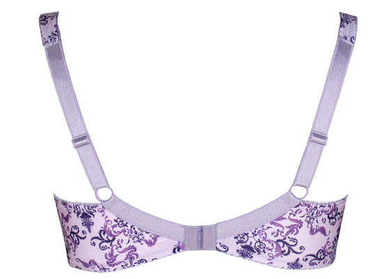 Light purple Fashion Floral Print Full Figured Bras with Racerback for Ladies