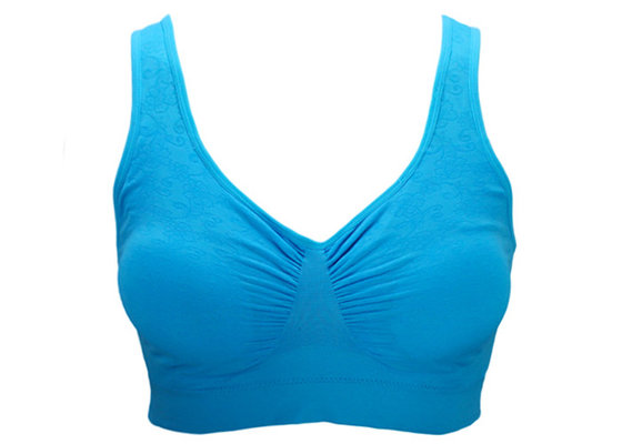 Confort doux rayé sans couture de tissu de jacquard de soutien-gorge de sports de pull de tasse