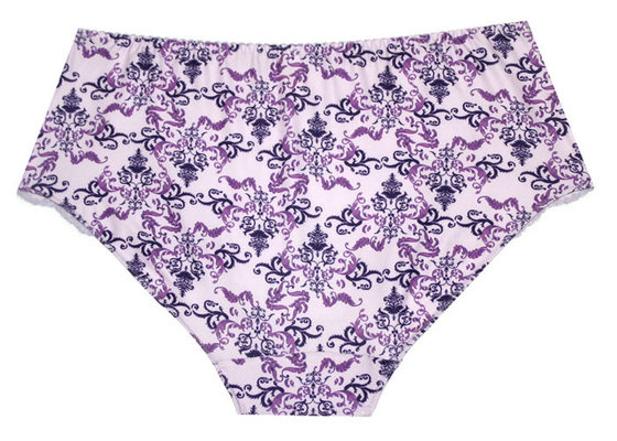 Satin de dames salut - coupez le dossier plus des culottes de taille avec la haute taille, modèle floral