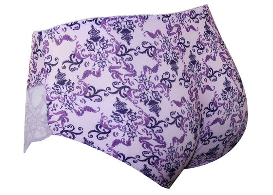 Satin de dames salut - coupez le dossier plus des culottes de taille avec la haute taille, modèle floral