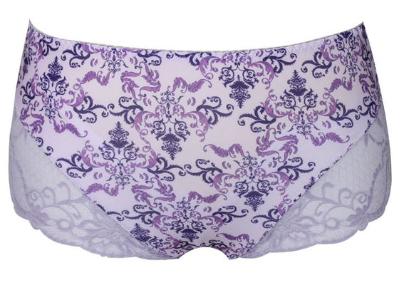 Satin de dames salut - coupez le dossier plus des culottes de taille avec la haute taille, modèle floral
