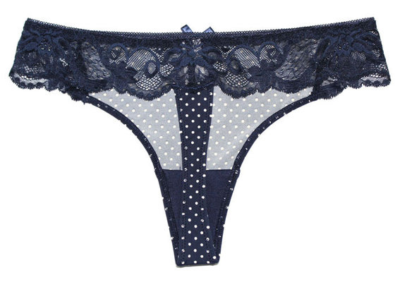 La ficelle de Microfiber de sexe pointille la coutume sexy de sous-vêtements de lanières de femmes
