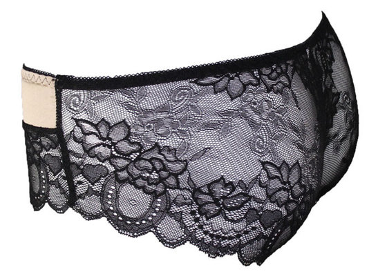 Culotte assez confortable de Boyshort d'équilibre de dentelle avec le beau satin à l'avant