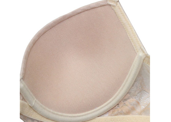 Le stéréo beige a vérifié le gel de tissu de Microfiber capitonné soulèvent le soutien-gorge avec le soutien-gorge moulé de tasse