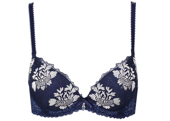 L'excellente dentelle brodée adaptée aux besoins du client capitonnée soulèvent le soutien-gorge avec l'arc exquis