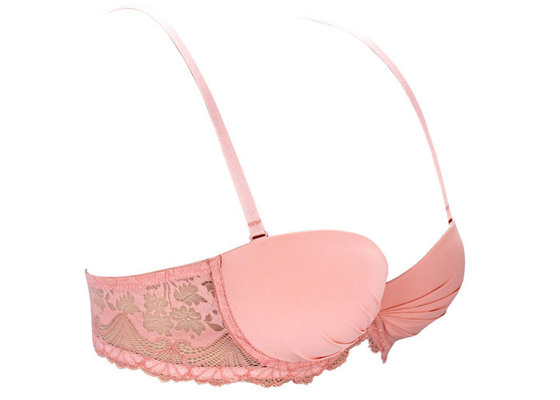 Pink  Exquisite workmanship Demi Cup Bra  Beautiful Lace Nice Bow