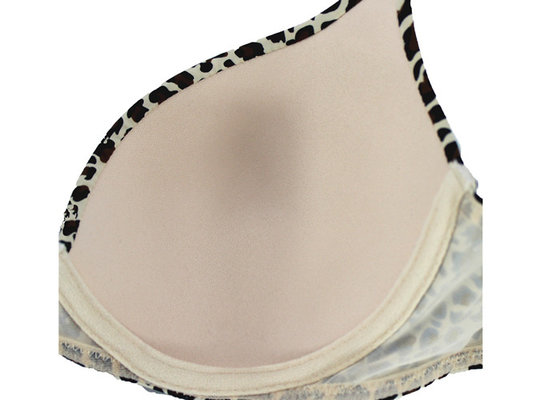 Soutiens-gorge sans couture d'impression noir du léopard des femmes avec la fermeture arrière, conception animale de sexe