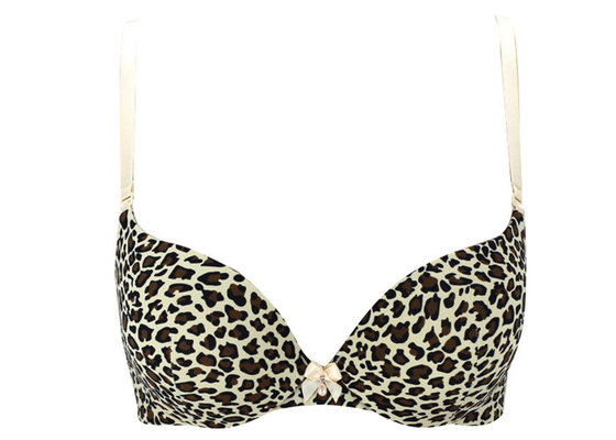 Le soutien-gorge en nylon sexy d'impression de léopard de 3/4 tasse a capitonné le bralette pour des dames, filles