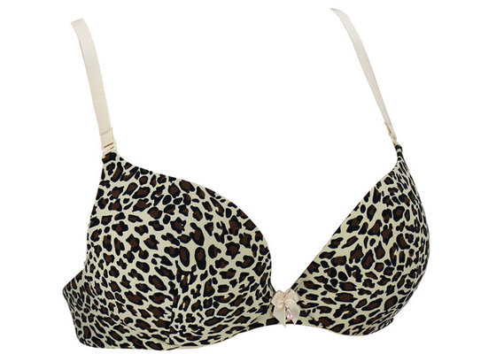 Le soutien-gorge en nylon sexy d'impression de léopard de 3/4 tasse a capitonné le bralette pour des dames, filles