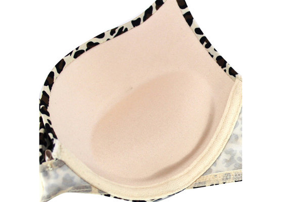 Le soutien-gorge en nylon sexy d'impression de léopard de 3/4 tasse a capitonné le bralette pour des dames, filles