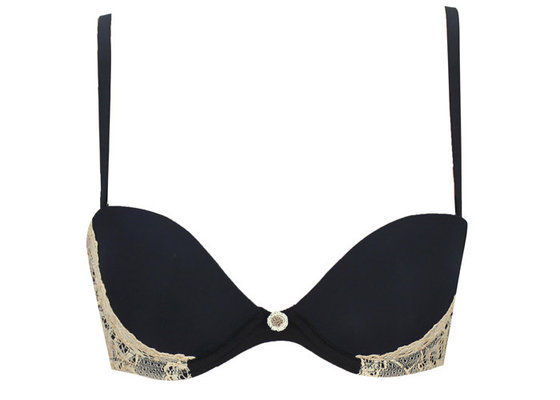 Le noir sensible de dentelle soulèvent le soutien-gorge travaillé d'années de l'adolescence de soutiens-gorge sexy de Demi Nice