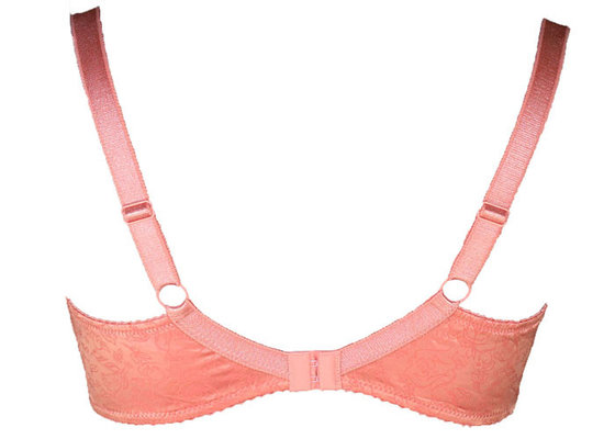Les soutiens-gorge complètement figure roses confortables de satin de jacquard lacent très bien la lingerie