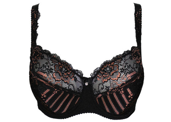 Belle dentelle 95E soutiens-gorge mystérieux sexy de soutien-gorge de tasse de 3 parts avec l'arc/fausses pierres