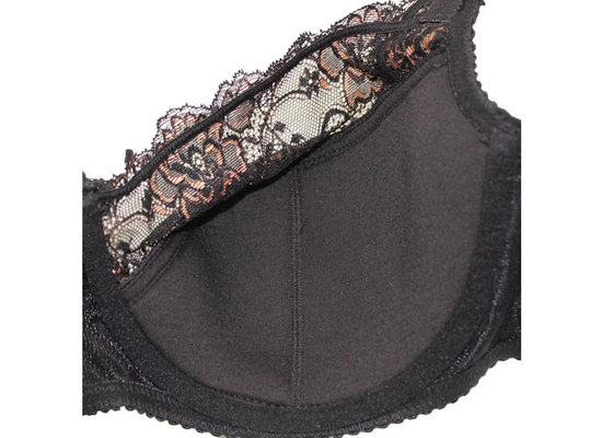 Belle dentelle 95E soutiens-gorge mystérieux sexy de soutien-gorge de tasse de 3 parts avec l'arc/fausses pierres