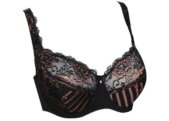 Belle dentelle 95E soutiens-gorge mystérieux sexy de soutien-gorge de tasse de 3 parts avec l'arc/fausses pierres