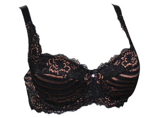 Les soutiens-gorge 95E de couverture totale de dentelle de beauté de grande taille soulèvent le noir de soutiens-gorge