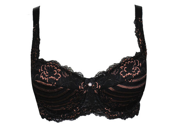 Les soutiens-gorge 95E de couverture totale de dentelle de beauté de grande taille soulèvent le noir de soutiens-gorge