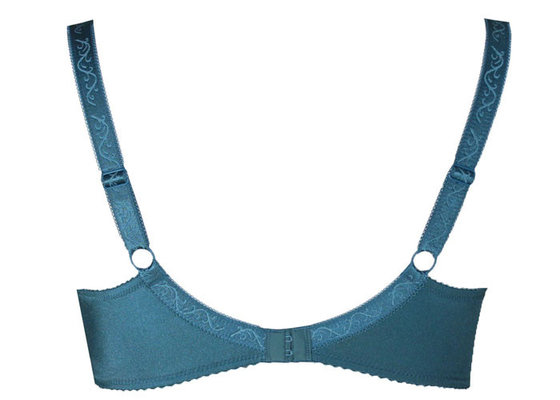 Tissu figure fantastique d'élégance de satin de jacquard de dentelle brodé par soutiens-gorge de Teal plein