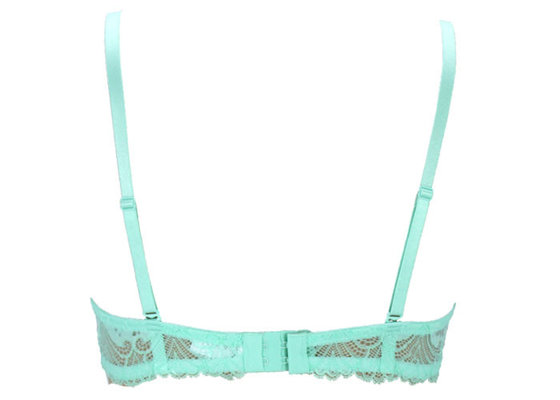 Soutiens-gorge sans couture d'Underwire capitonnés par gel, joli soutien-gorge vert de dentelle pour l'été